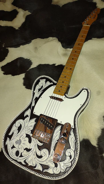 FENDER STANDARD TELECASTER MIM w/ Waylon-style Hand-tooled Custom ...