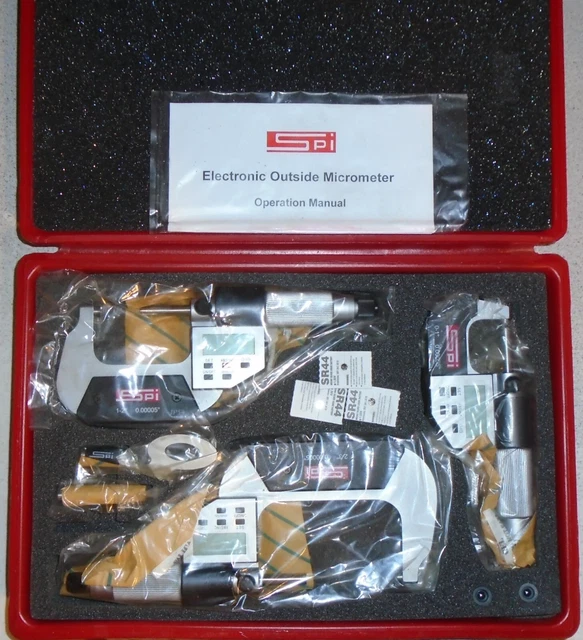 VINTAGE SWISS SPI Machinist Electronic Outside Micrometer 3 pc. Mic ...
