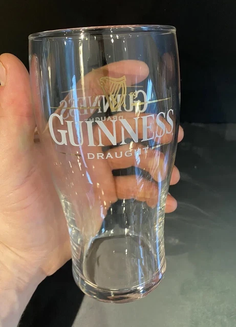 1990S GUINNESS DRAUGHT Pint Glass Gold Harp Crown Stamped NEW £9.99 ...
