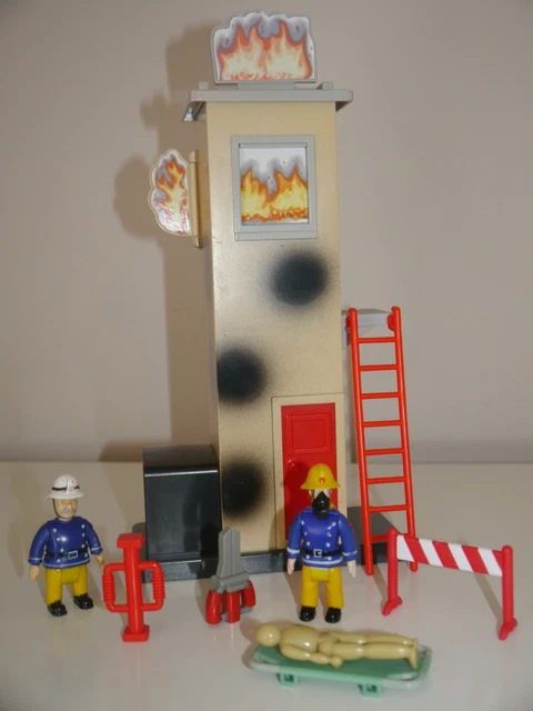 FIREMAN SAM TOYS Bundle Burning Training Tower Steele & Sam in Mask ...