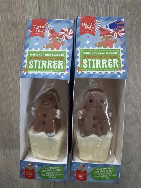 BRAND NEW 2X White Hot Chocolate Gingerbread Man Hot Chocolate Stirrers ...
