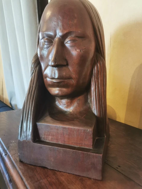 SCULPTURE EN BOIS signée Romano Espinoza à Paris, 47cm bois foncé EUR ...