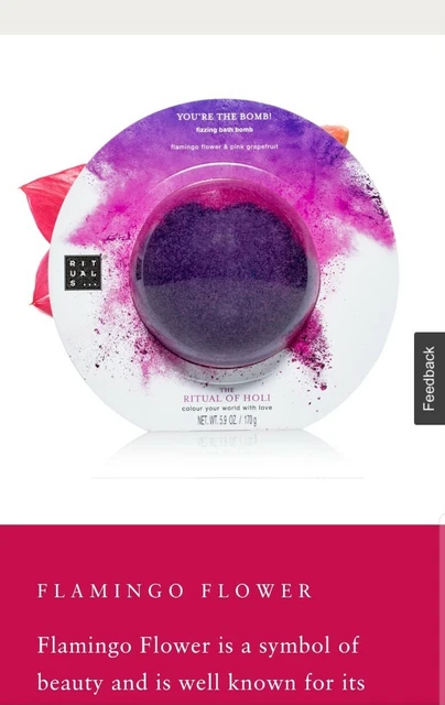 RITUALS THE RITUAL HOLI Fizzing Bath Bomb flamingo flower pink ...