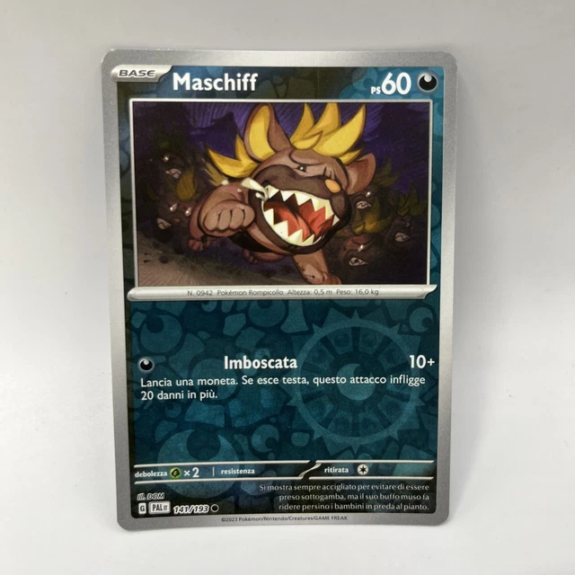 PAPIER POKEMON MASCHIFF Commune Reverse (It) 141-193 Kites À Paldea EUR ...