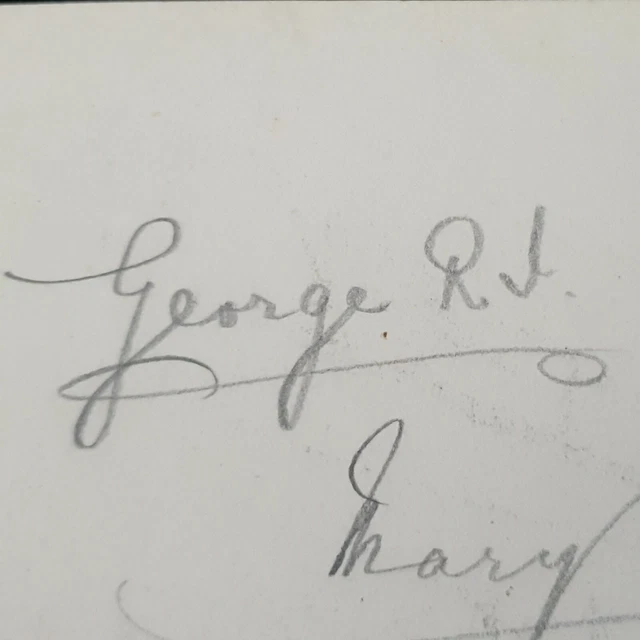 ANTIQUE KING GEORGE V Queen Mary Victoria Signed Document Royalty ...