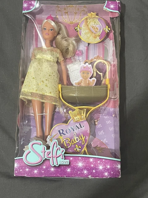 SIMBA STEFFI LOVE Royal Princess Doll, 29 cm Pregnant Doll Plus Baby ...