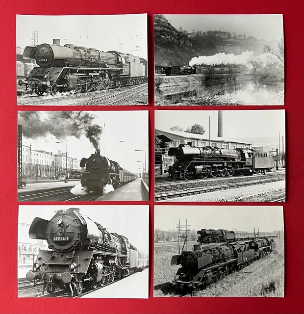 6 X DDR Eisenbahn Foto 1975 Dampflok BR 41 1155-5, 41 1144-9, 41 1150-6 ...