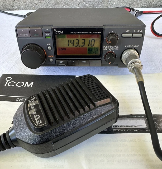 ICOM IC 228A 2 Meter Mobile Transceiver Ham Radio VHF/FM Mic Cord ...