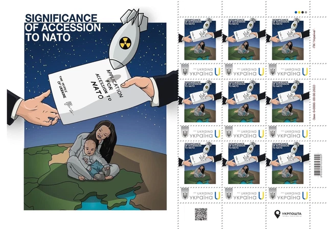 RARE STAMPS WAR in Ukraine 2022-2023 "Significance of accession to NATO ...