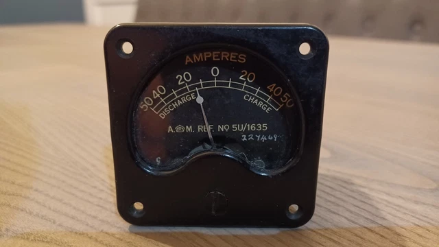 WW2 AIR MINISTRY RAF Lancaster/Spitfire Aircraft Amp Meter Gauge 5U ...