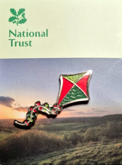NATIONAL TRUST - DUNSTABLE DOWNS - Flying Kite - Charity Pin Badge £5. ...