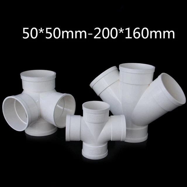 PVC WATER TUBE Fitting Pipe Connector Four Way Pipe Adapters White 50mm ...