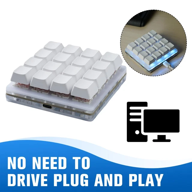 16-KEY BLACK KEYPAD Mechanical Keyboard Custom Shortcut Programmable ... 16-KEY BLACK KEYPAD Mechanical Keyboard Custom Shortcut Programmable ...