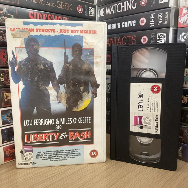 LIBERTY & BASH - Big Box Ex-rental VHS - Lou Ferrigno, Miles O'Keeffe ...