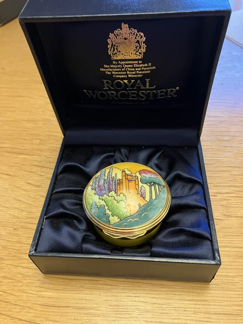 ROYAL WORCESTER CASTLES in the Air Commemorative lidded round trinket ...
