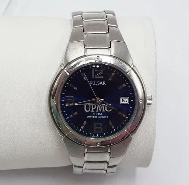 PULSAR SEIKO MENS Watch Date Blue Dial WR 100M VX42-B354 UPMC Logo £43. ...