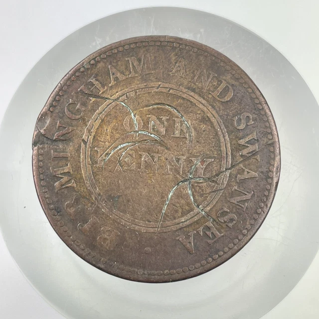 19TH CENTURY ONE Penny Token 1811 Rose Copper Company Birmingham And ...