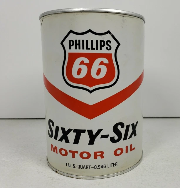 VINTAGE PHILLIPS 66 Sixty-Six Cardboard Motor Oil Can 1-Quart NOS ...