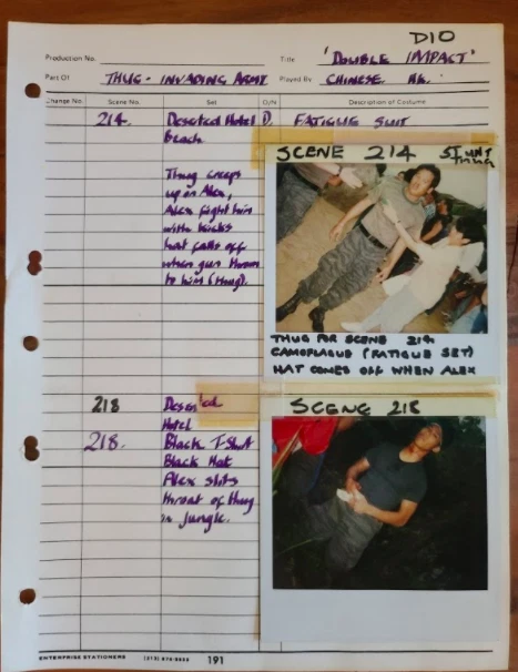 DOUBLE IMPACT, JEAN CLAUDE VAN DAMME Movie Original 2 Photos/Sheet ...