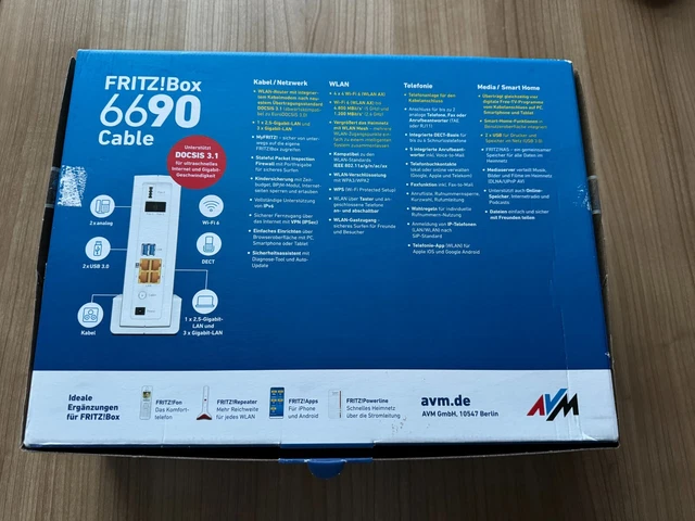 AVM FRITZ!BOX 6690 Cable WLAN Router mit Modem - Weiß EUR 196,00 ...