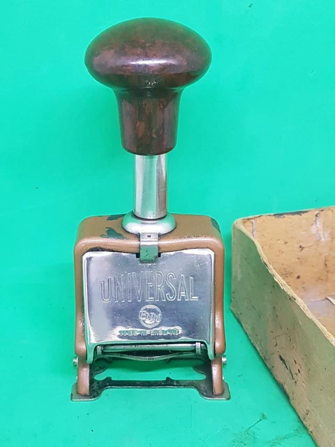 VINTAGE ENM UNIVERSAL Automatic Numerator/Numbering Stamp. Brown ...