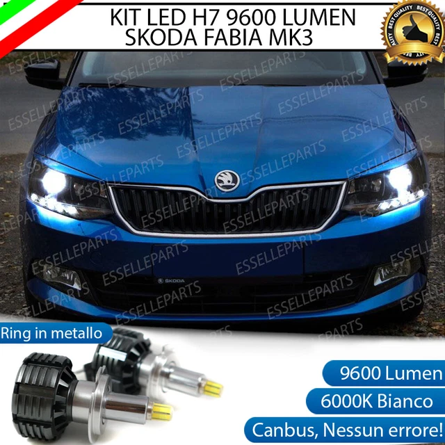 KIT FULL LED H7 Skoda Fabia Mk3 6000K Bianco No Error 9600 Lumen Canbus ...