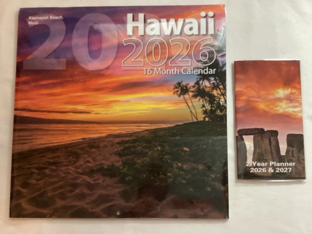 NEW 2026 CALENDAR Hawaii 16 Month With 2026 2027 Pocket Planner $21.96 ...