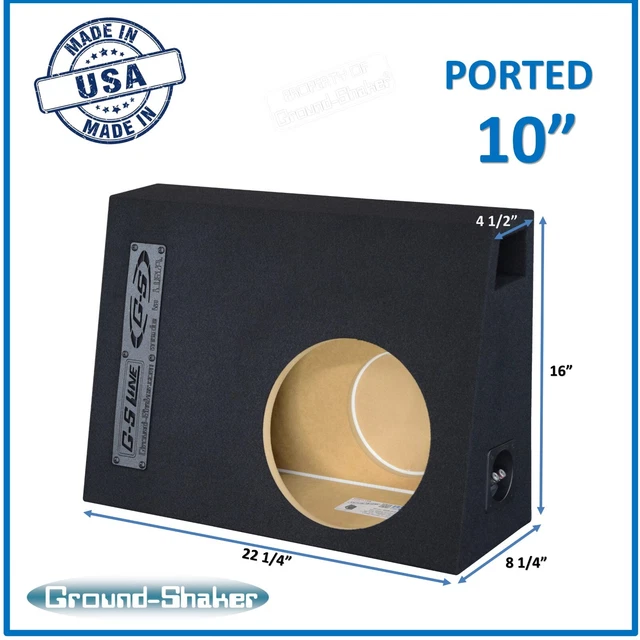 10& SINGLE VENTED Ported Sub Box Subwoofer Enclosure Speaker Box Ground ...