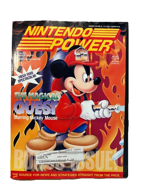 NINTENDO POWER MAGAZINE Magical 44 Quest W/ Ren & Stimpy Poster & Star ...