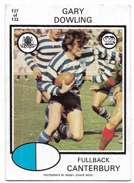 1975 NRL RUGBY League Scanlens (127) Gary DOWLING Canterbury EUR 3,67 ...