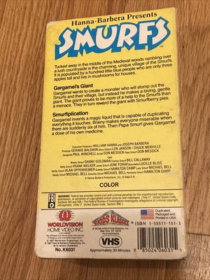 SMURFS HANNA-BARBERA VHS Gargamel's Giant and Smurfiplication 1987 Kids ...