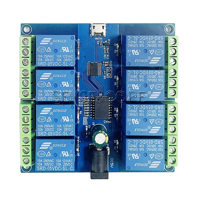 HID CONTROLLER 8 Channel 5V Relay Module Computer USB Control Switch No ...
