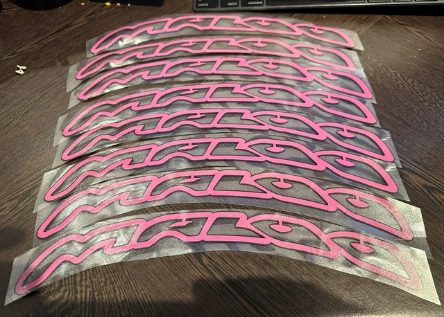 TYRE LETTERING (PERMANENT Raised Rubber Letters) - MALOO (1") PINK x 8 ...