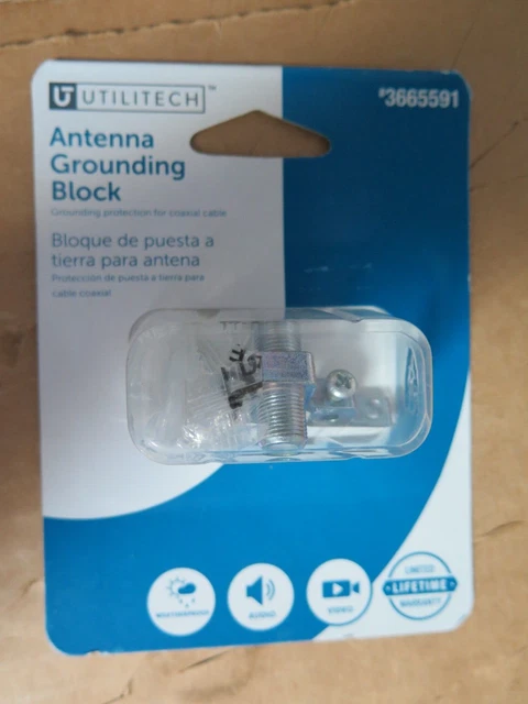 COAX GROUNDING BLOCK Grounds cable from antenna cable or satellite ...