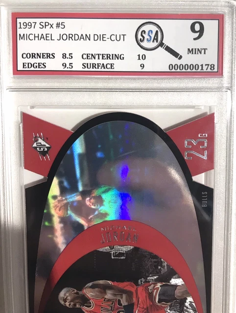 RARE 1997 UD SPX Michael Jordan graded SSA 9 comme neuf Chicago Bulls ...
