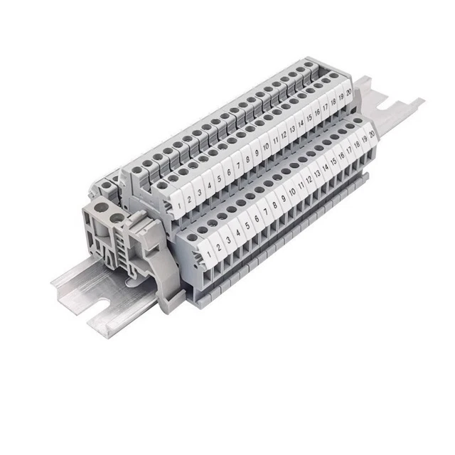DIN RAIL SCREW Terminal Block Two In Two Out 500V 24A for Electrical ...