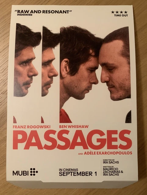 PASSAGES UK MOVIE Promo A5 Tentcard 2023 FRANZ ROGOWSKI BEN WHISHAW IRA ...