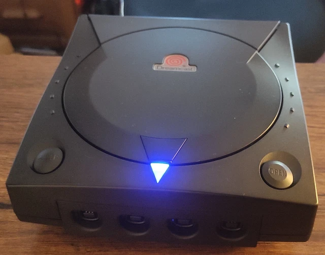CONSOLE SEGA DREAMCAST custom black gdemu pico psu led bleue pile ...