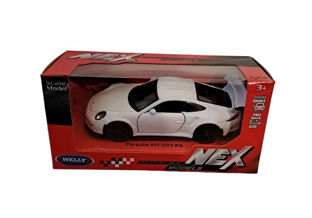 WELLY PORSCHE 911 GT3 RS White Diecast Scale Model Car Scale 1:38 £12. ...