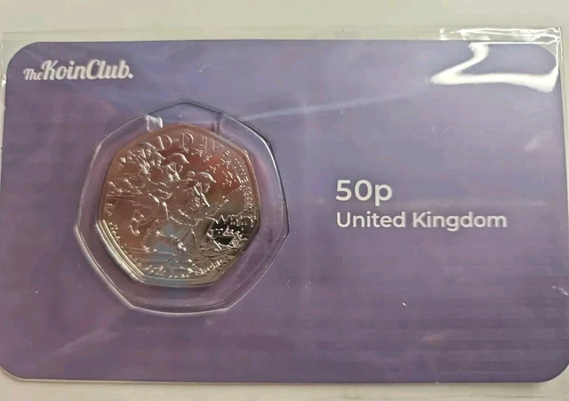 50P 2024 D-DAY LANDINGS 50P BUNC CERTIFICATO Koin Club EUR 8,27 ...