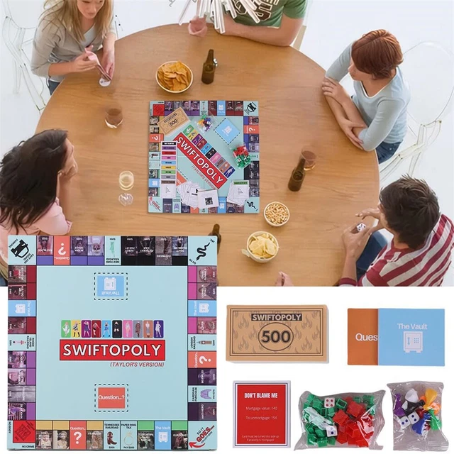 MONOPOLY SWIFTIE MOTIF Board Game Swiftopoly Handmade Box Era Tours £25 ...