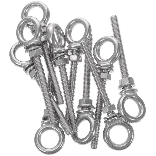 10PCS EYE BOLT M6x60 Marine Shoulder Eye Bolt Lifting Eye Bolt With ...