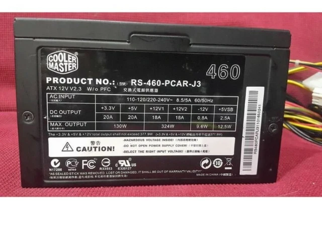 COOLER MASTER 460W PC Power Supply RS-460-PCAP-J3 PSU Black good ...