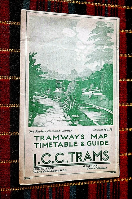 LCC TRAMS MAP & GUIDE Ed. V, 1927. Cover illustration: Rookery ...