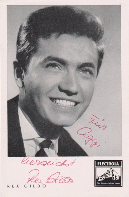 REX GILDO ORIGINAL Autogramm signierte Electrola Postkarte 60er EUR 8 ...