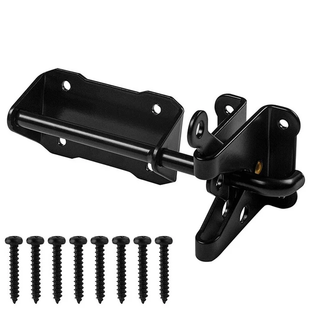 HEAVY DUTY GATE Latch Self-locking Gate Latch Weather-resistant Black ...