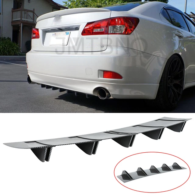 FOR LEXUS IS250 IS350 Carbon Fiber Rear Lip Bumper Diffuser Shark Fin ...