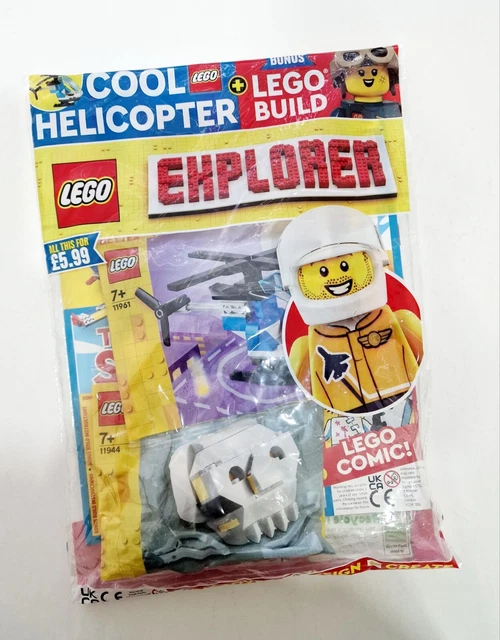 LEGO EXPLORER MAGAZINE Issue 19 With Helicopter & Lego Build Sealed £9. ...