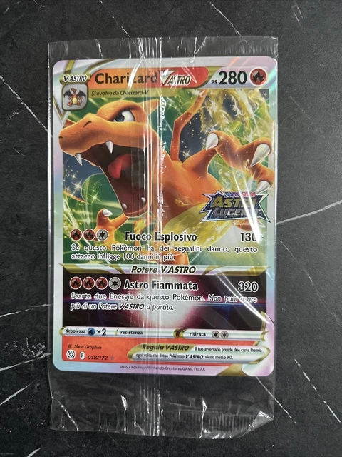 CARTA POKEMON CHARIZARD V ASTRO 018/172 JUMBO gigante ITA PROMO ASTRI ...