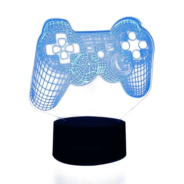 3D GAMEPAD LAMP Game Console Night Light 3D Illusion Lamp 16 Colors ...